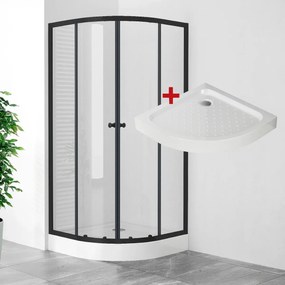 POINT BLACK LOR 90 Clear Čtvrtkruhový sprchový kout s akrylátovou vaničkou