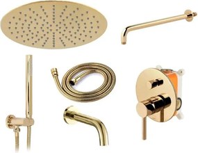 Rea Lungo - podomítkový vanový set se sprchou + box P6300 - komplet sada, zlatá, REA-P4125