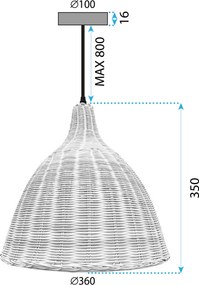 Toolight Natural, stropní závěsné svítidlo 1xE27 APP1647-1CP, přírodní hnědá, OSW-05115