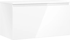Mexen Orio, koupelnová skříňka 90 cm s horní částí, 1 zásuvka, bílá lesklá, 91A10-09047-1-BFC00