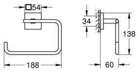 GROHE 409752430 - Držák ručníků START CUBE 18,8 x 13,8 cm černá