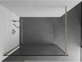 Mexen Kioto, sprchová zástěna Walk-In 90 x 200 cm, 8mm čiré sklo černý vzor, ​​broušená ocel profil, 800-090-101-97-70