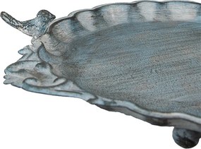 Modré plechové dekorační krmítko pro ptáčky House Blue - 37*29*5 cm