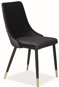 Casarredo Jídelní čalouněná židle NOPI velvet černá/černá/zlatá
