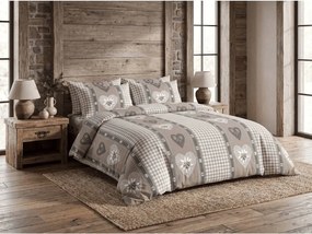 Polybavlněné povlečení HEART RETRO POLY hnědé Rozměr povlečení: 70 x 90 cm | 140 x 220 cm