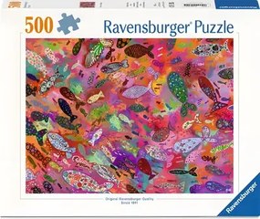 RAVENSBURGER Puzzle Fuchsiové rybky / 500 dílků / 49 × 36 cm