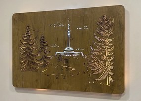 Li-Go "Praděd" světelný obraz 230V 90x62 cm provedení povrchu: dub světlý
