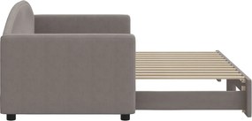 Válenda s přistýlkou taupe 80 x 200 cm textil 3197186