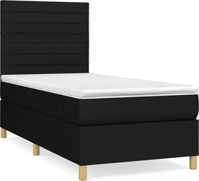 Box spring postel s matrací černá 80 x 200 cm textil 3142371