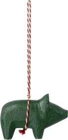 Vánoční dřevěná ozdoba Pig Dark Green Maileg