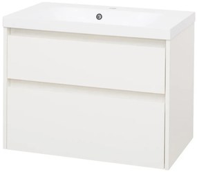 Mereo Mereo, Opto, koupelnová skříňka s umyvadlem z litého mramoru 81 cm, bílá, dub, bílá/dub, černá, CN911M