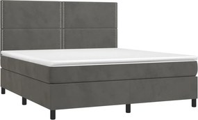 Box spring postel s matrací tmavě šedá 180x200 cm samet 3142978