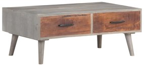 Konferenční stolek šedý 100x60x40 cm masivní hrubý mangovník - Default Title