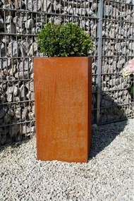 Květináč BLOCK, corten, výška 80 cm, hnědý, outlet