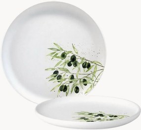 Snídaňový talíř z kostního porcelánu New Bone China Olives