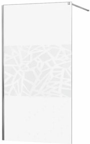 Mexen Kioto sprchová zástěna WALK-IN 8mm, 140x200 cm, bílý vzor, 800-140-000-00-85