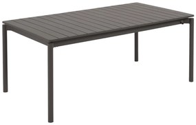 OnaDnes -20% Matně černý kovový zahradní rozkládací stůl Kave Home Zaltana 180/240 x 100 cm