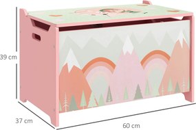 Kufry ZONEKIZ pro ukládání hraček pro děti od 3 do 8 let s 2 úchyty a potiskem lišky, nosnost 20 kg, na knihy a oblečení v ložnici, obývacím pokoji, …