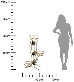 Stojan na květiny 100x70 cm zlatá
