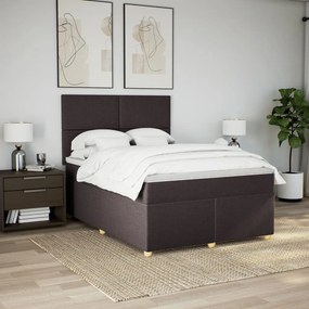 Box spring postel s matrací tmavě hnědá 140x190 cm textil 3293571