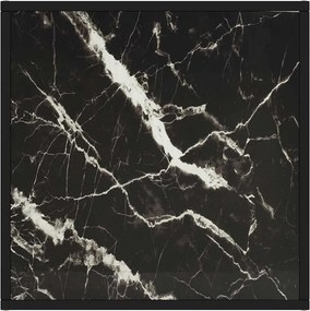 Konferenční stolek černý s černým mramorovým sklem 60x60x35 cm 322874