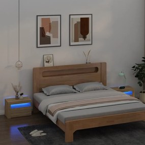 Noční stolky 2 ks s LED osvětlením dub sonoma 60 x 35 x 40 cm 3080737