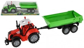 Traktor s vlekem a výklopkou plast 35cm na setrvačník v blistru