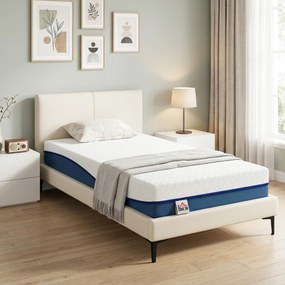 HOMCOM matrace 90x190 cm, jednolůžková matrace, paměťová pěna se zeleným čajem, snímatelný pratelný potah, střední tuhost