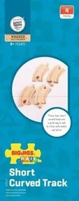 Bigjigs Rail Krátká kruhová kolej 10 cm 4 ks  / od 3 let