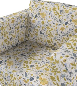 Potah na křesko IKEA Karlanda, krátký barva žlutá látka pletený vzor, vzorované