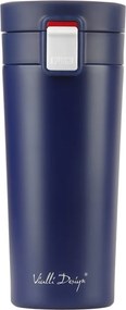 Tmavě modrý cestovní termohrnek Vialli Design Fuori, 400 ml