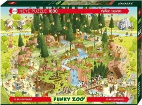 HEYE Puzzle Šílená ZOO: Expozice Černý les / 1000 dílků / 70 × 50 cm
