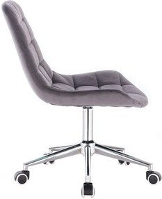 LuxuryForm Židle PARIS VELUR na stříbrné podstavě s kolečky -  šedá