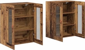 Nástěnné skříně 2 ks Staré dřevo 69,5 x 34 x 90 cm 3334299