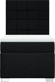 Box spring postel s matrací černá 100 x 200 cm textil 3290401