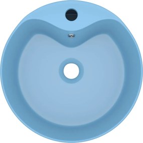 Luxusní umyvadlo přepad matné světle modré 36 x 13 cm keramické 147033