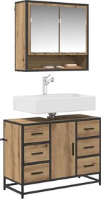 Sada koupelnového nábytku 2 ks Artisanový dub 80 x 33 x 60 cm 3402427