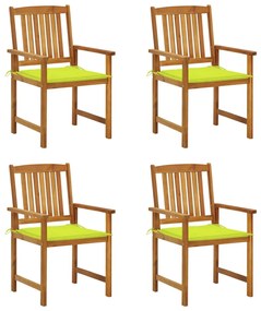 Zahradní židle s poduškami 4 ks masivní akáciové dřevo,  3061190