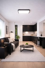 LED Solution Černé přisazené LED svítidlo Plano čtvercové 420x420mm 48W IP44 76491