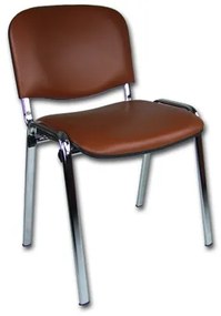 Konferenční židle ISO eko-kůže CHROM Hnědá D19 EKO