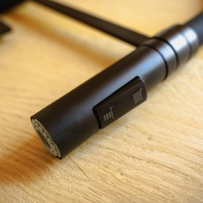 Gamma Mega, vysoká kuchyňská baterie s elastickým ramenem a sprškou, černá matná, GMA-BFL-BK