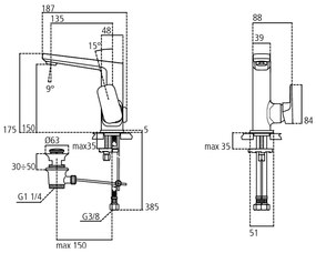 Ideal Standard Tonic II - Umyvadlová baterie zvýšená, Chrom A6332AA