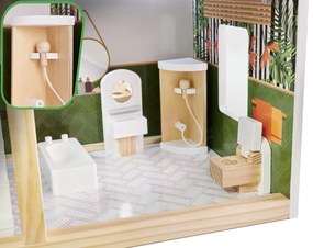 Creative Corner Dřevěný domeček pro panenky LULILO FLORO boho LED