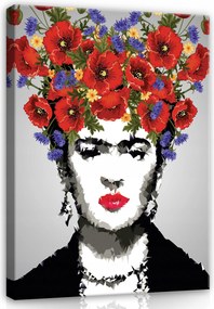 Obraz Frida Kahlo do obývacího pokoje Květiny Velký 120x80