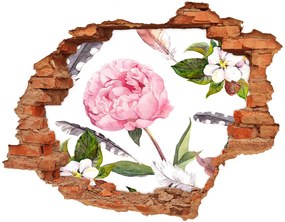 Wallmuralia Samolepící nálepka na zeď Květinový vzor 90x70 cm