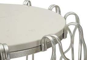 Designový odkládací stolek Gamaliel 47,5 cm stříbrný
