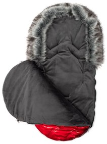 Luxusní fusak s kožíškem New Baby červený