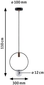 Paulmann 79748 Tasja, závěsné svítidlo s květináčem, 1xE27, černá/měď, průměr květináče 12cm