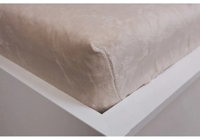 Krémové napínací prostěradlo z mikroflanelu 180x200 cm Basic – Jerry Fabrics