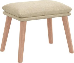 Relaxační křeslo s podnožkou krémové textil 3315151